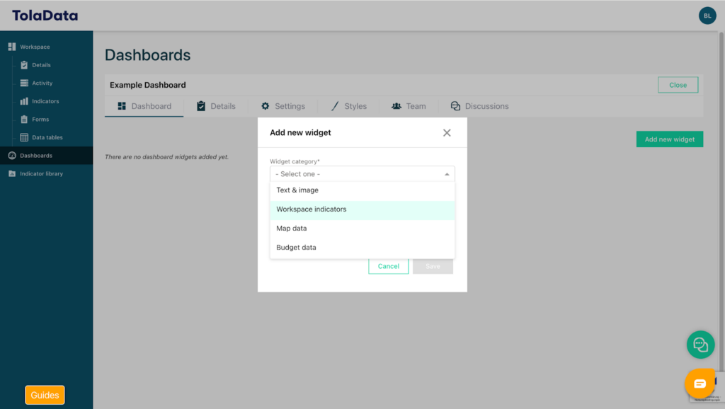The Dashboard Section - Overview - TolaData